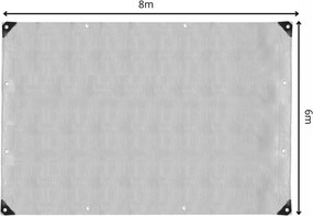 Krycí plachta s oky 6x8 m, 130g PE SPRINGOS GA2185 šedá