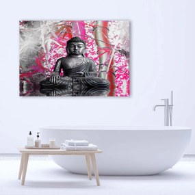 Obraz na plátně Buddha Bamboo růžový - 60x40 cm