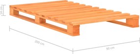 Rám postele z palet hnědý masivní borovice 90 x 200 cm 285262