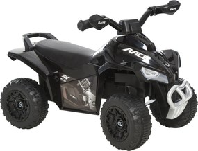 HOMCOM Dětský čtyřkolový vůz pro děti 18-36 měsíců s funkcí osvětlení a hudby, podporuje až 20 kg, 67,5x38x44 cm, černý