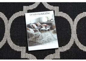 Dywany Luszczow Kusový koberec SIZAL FLOORLUX 20608 Maroko, Jetel, Mříž, černá, stříbrný Rozměr koberce: 80 x 150 cm