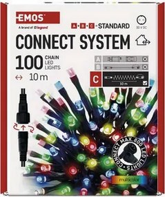 Propojovací vánoční řetěz bez zdroje EMOS Connecting D1AM03 ZY1926 100LED 10m multicolor