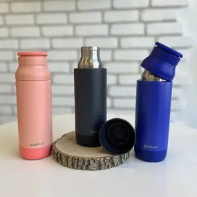 Quokka Echo modrá / Nerezová termoláhev s poutkem / 690 ml