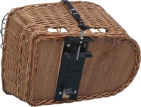 Koš na zadní kolo s krytem 55 x 31 x 36 cm přírodní vrba 170903