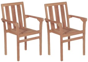 vidaXL Stohovatelné zahradní židle 2 ks masivní teakové dřevo