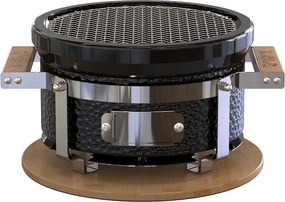 Přenosný japonský gril Hibachi, průměr 34,5 cm, černý
