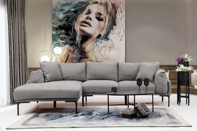 Designová rohová sedačka Pallavi 255 cm šedá - levá