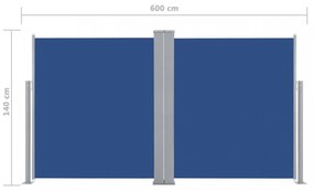 Zatahovací boční markýza 140x600 cm Dekorhome Krémová