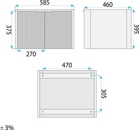 Rea Mario, sada koupelnového nábytku s umyvadlem 60cm, šedá matná, REA-M0006