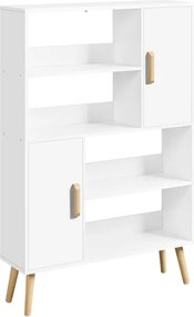 Knihovna Yaheetech – bílá, 80 cm (délka) × 23,5 cm (šířka) × 120,5 cm (výška) (257376192747)