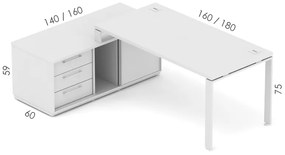 NABYTEK-DESIGNOVY.CZ - DEBZ7ULP - Kancelářská sestava EPIC Z7 U pro jednu osobu, dub/černá