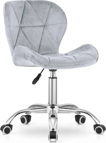 Set do pracovny ZARIMO stůl 80x40 cm, černá + křeslo AVOLA VELVET, světle šedé