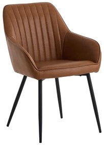 Hnědá čalouněná jídelní křesla v sadě 2 ks s područkami Nolan Stripe – Unique Furniture
