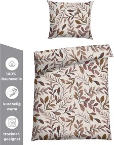 Florella Flanelové povlečení Kiery Beige Rozměr: 70x90 + 140x200 cm