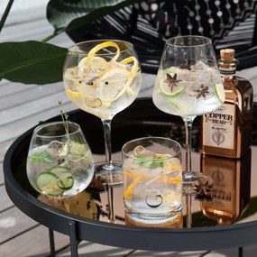 Sklenička se stříbrným nápisem Gin Tonic - Ø12*22cm/880ml
