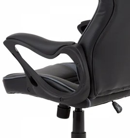 Kancelářská židle černo šedá MESH, houpací, kříž černý, KA-G406 GREY