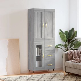 Skříň highboard šedá sonoma 69,5 x 34 x 180 cm kompozitní dřevo 3199927
