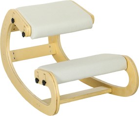 HOMCOM Klekací Židle, Ergonomická Houpací Dřevěná Klekací Židle, Nastavitelná Klekací Stolička pro Domácí Kancelář, Zlepšení Držení Těla, Bolesti Zad…