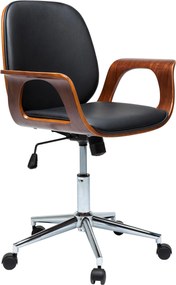 XXXLutz OTOČNÁ ŽIDLE, vzhled kůže, černá, barvy ořechu Kare-Design - Online Only kancelářské židle - 001838060501