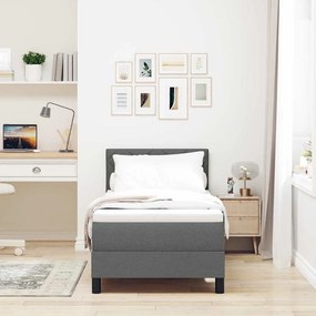 Postel s boxspringem s čelo Tmavě šedá 80 x 200 cm textil 3338721