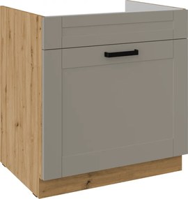 Kuchyňská skříňka LUNA 80 ZL 1S BB korpus: dub artisan, barva dvířek: světle šedá CLAY