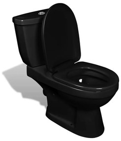 vidaXL Záchodová mísa s nádržkou černá