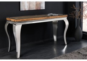 Massive home | Konzole MODERN BAROCK BARRACUDA 140cm chrom vč. skleněný top bez teakového topu