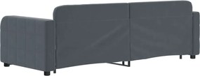 Válenda s přistýlkou a zásuvkami tmavě šedá 80 x 200 cm samet 3196971