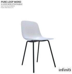Židle Pure Loop Mono - nestohovatelná Barva kovové konstrukce: Matt black 31, Barva sedáku a opěradla z recyklovaného plastu: white IS020