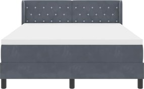 Postel s boxspringem s čelo Tmavě šedá 200 x 160 cm samet 3341421