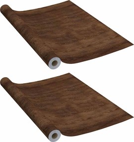 Samolepící tapety na nábytek 2 ks tmavý dub 500 x 90 cm PVC 3059648