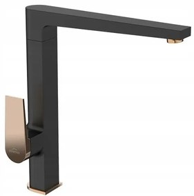 Invena Midnight, stojánková dřezová baterie, černá-růžové zlato, BZ-35-014-V