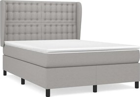 Box spring postel s matrací světle šedá 140 x 200 cm textil 3128285