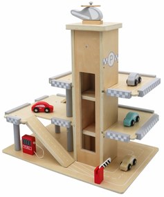 Velká dřevěná garáž ECOTOYS s auty