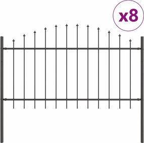 Zahradní plot WOERDEN 8 ks 170 x 140 cm Práškově lakovaná ocel 3360131