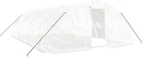 Skleník s ocelovým rámem bílý 40 m² 8 x 5 x 2,3 m 3188096