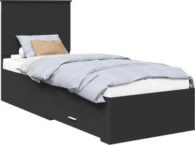 Rám postele Černá a stříbrná 70 x 190 cm Kompozitní dřevo 3411369