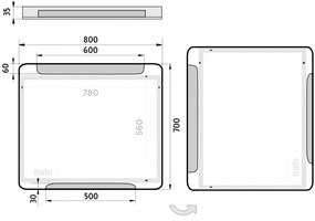 Nimco LED zrcadlo 800x700 ZP 22003