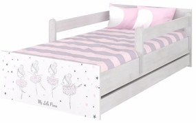 Dětská postel Max Baletka 160x80 cm - ŠEDÁ - 1x krátká + 1x dlouhá zábrana bez šuplíku