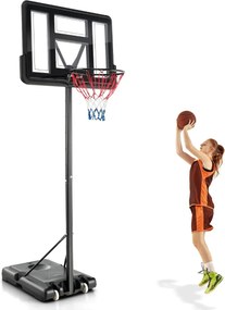 Costway 130 cm - 305 cm výškově nastavitelný basketbalový koš se stojanem a 2