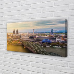Obrazy na plátně Německo panorama říční mosty 100x50 cm