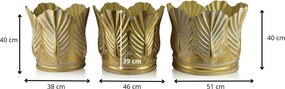 Sada 3 ks květináčů MARINA VII zlatá
