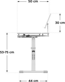 Dětský rostoucí psací stůl Mark Adler Study 3.0 Grey