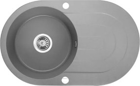 Laveo Dafne, 1-komorový granitový dřez 780x470x204 mm, šedá, LAV-SBD_581T