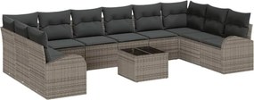 Set pohovek 11 ks Šedá [Syntetický]: Polyratan 3346229