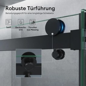 design sprchový kout RAVENA 19 ESG 8mm - BLACK SOFT CLOSE 100-150cm Velikost: 100x80
