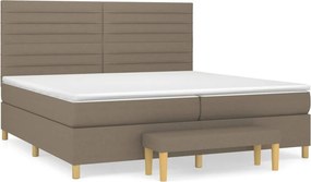 Box spring postel s matrací taupe 200x200 cm textil 3137265