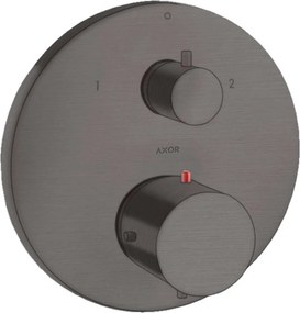 Axor Starck - Termostatická baterie pod omítku, pro 2 spotřebiče, kartáčovaný černý chrom 10720340
