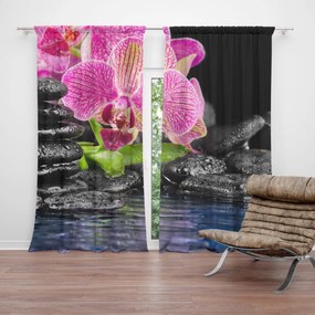 Sablio Závěs Orchidej na kamenech: 2ks 140x250cm