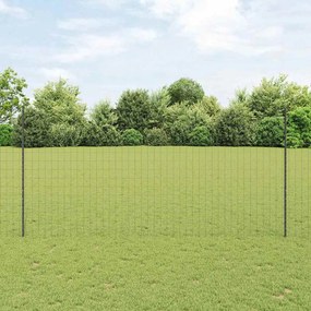 Euro plot s pilotem 10 x 1,6 m Ocel potažená PVC Šedá Síťovina 3336085